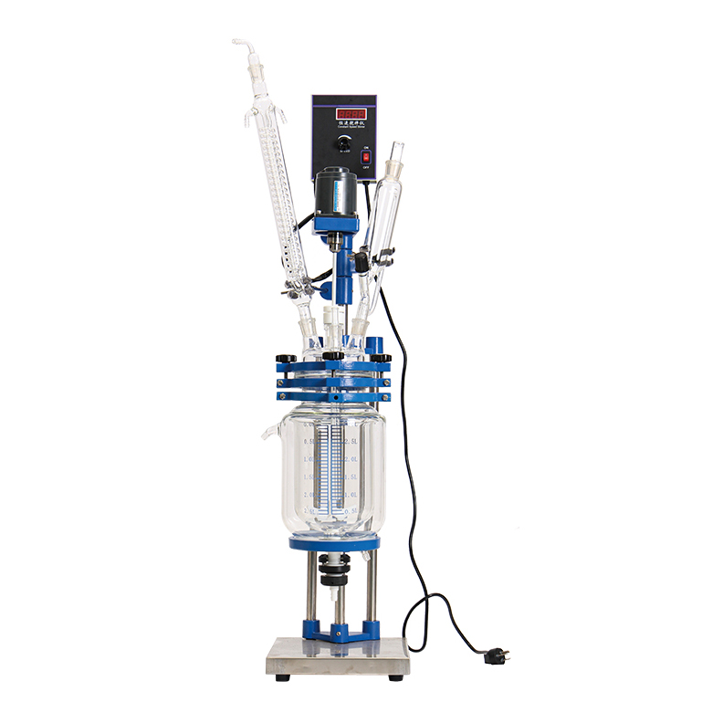 OEM 0.25L~3L Laboratory Chemical Reactor Jacketed Double Layer Glass ...